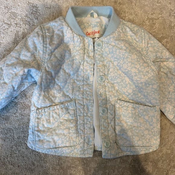 Cat & Jack | Jackets & Coats | Cat Jack Light Blue Floral Puffer Jacket ...